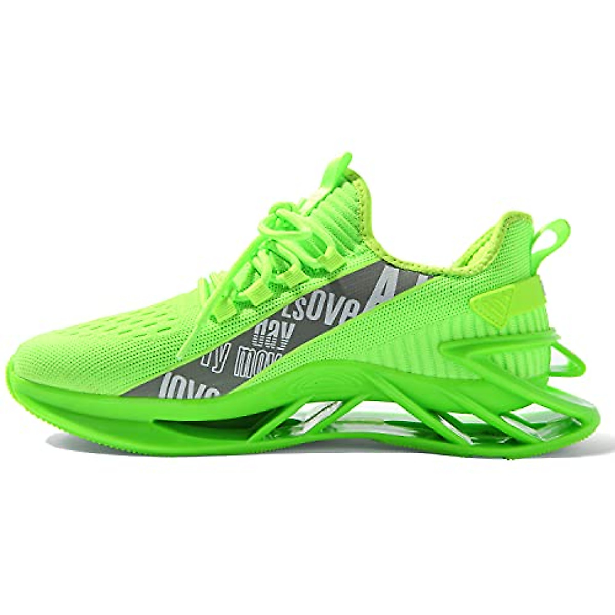 kokib Men's Running Sports Walking Shoes Mesh Lightweight Breathable Athletic Jogging Fashion Sneakers Apple Green