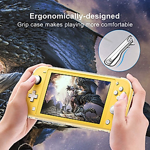 Carrying Case Plus TPU Case Cover and Screen Protector Compatible with Nintendo Switch Lite, 4 in 1 Accessories Kit, Portable Carrier Travel Bag Case Comes with 8 Game Card Slots for Switch Lite 2019