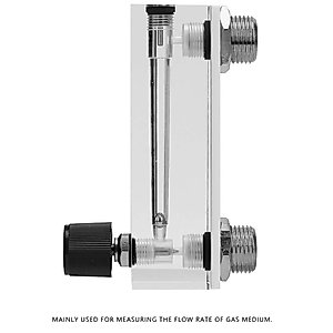 Gas Flowmeter, LZM-6T 2-20LPM/4-40SCFH Pipe Gas Flow Meter with Adjustable Control Valve, Female 1/4" BSPT Thread Interface Panel Mount Type Flowmeter for Oxygen Air Gas