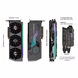 ZOTAC GAMING GeForce RTX™ 3080 Ti AMP Holo 12GB GDDR6X 384-bit 19 Gbps PCIE 4.0 Graphics Card, HoloBlack, IceStorm 2.0 Advanced Cooling, SPECTRA 2.0 RGB Lighting, ZT-A30810F