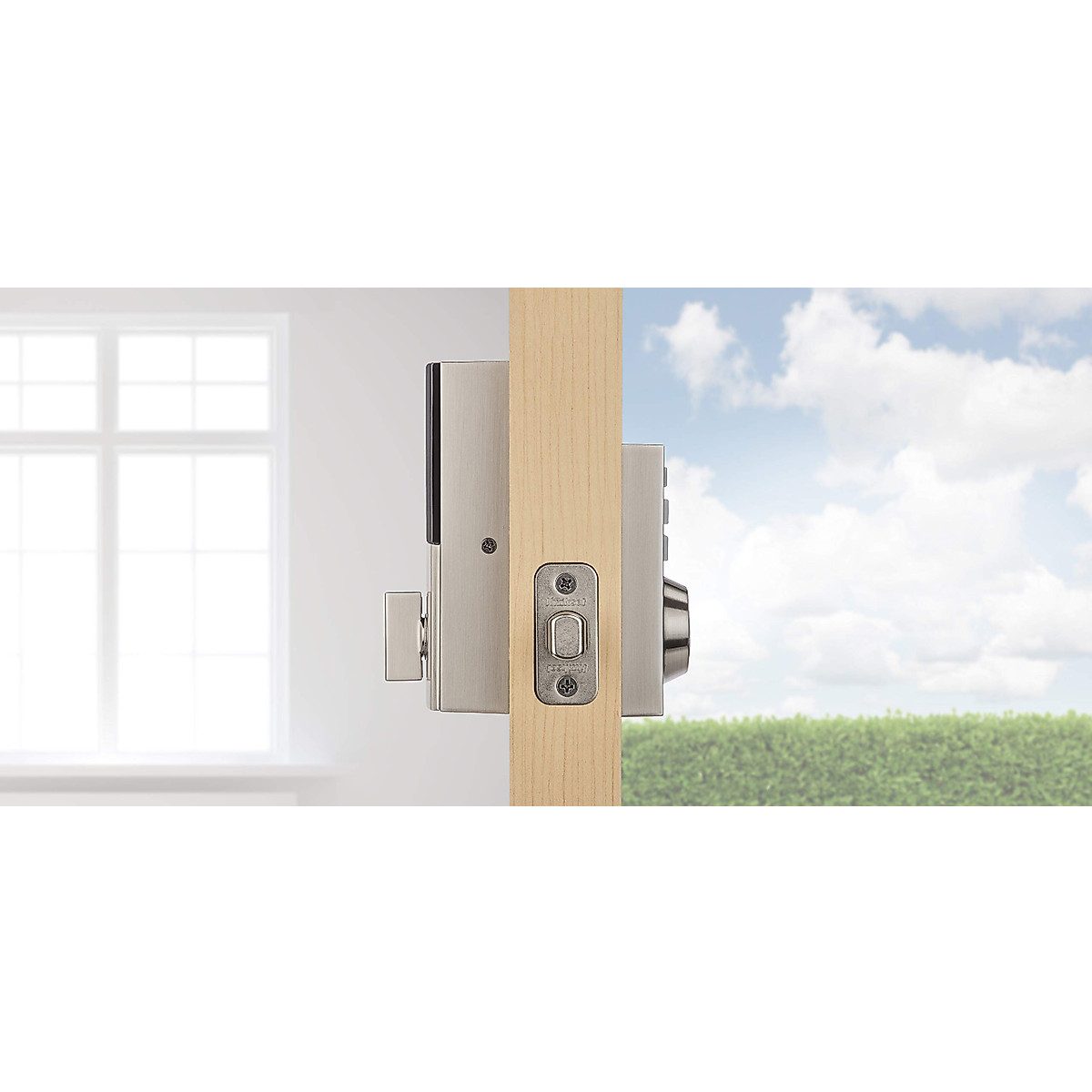 Kwikset 99140-019 SmartCode 914 Modern Contemporary Smart Lock Keypad Electronic Deadbolt With SmartKey Security and Z-Wave Plus, Satin Nickel