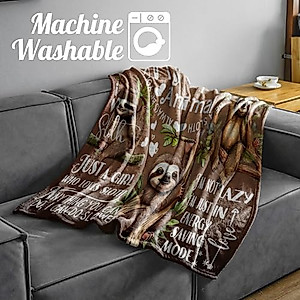 InnoBeta Sloth Gifts for Women, Sloth Throw Blanket, Sloth Flannel Blankets for Women, Girls, Teens, 50 x 65 Inches, Spirit Animal