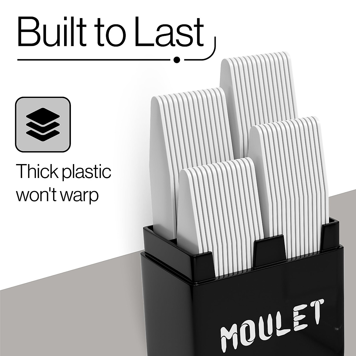Moulet 56 Collar Stays for Men's Dress Shirts - Premium Dress Shirt Collar Inserts, 4 Sizes - Plastic Collar Stays for Men (Plastic)