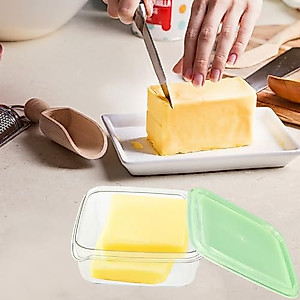 2Pack Sliced Cheese Container with Airtight Lids Cheese Slice Holder Keeps Slice Cheese Fresh Plastic Clear Cheese Box Airtight Cheese Storage Container for Fridge