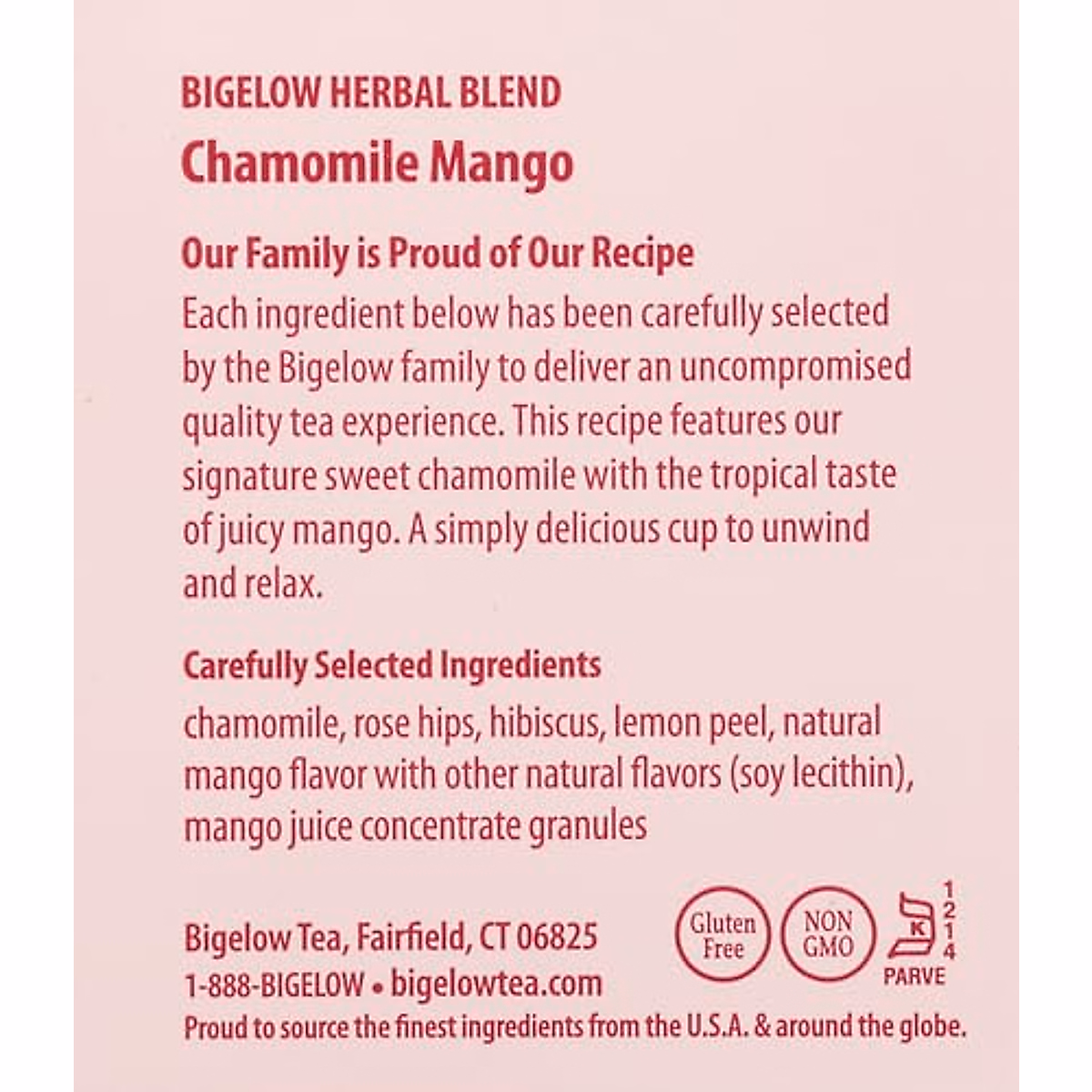 Bigelow Tea Chamomile with Mango Tea, 20 ct