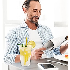 fulong 16 oz Plastic Highball Drinking Glasses, Set of 8 Water Beverage Tumbler Set, Unbreakable Plastic Cups for Soda, Juice, Iced Tea, Party, BPA-Free