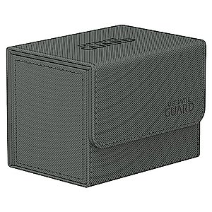 Ultimate Guard Sidewinder 80+, Deck Box for 80 Double-Sleeved TCG Cards, Grey, Magnetic Closure & Microfiber Inner Lining for Secure Storage