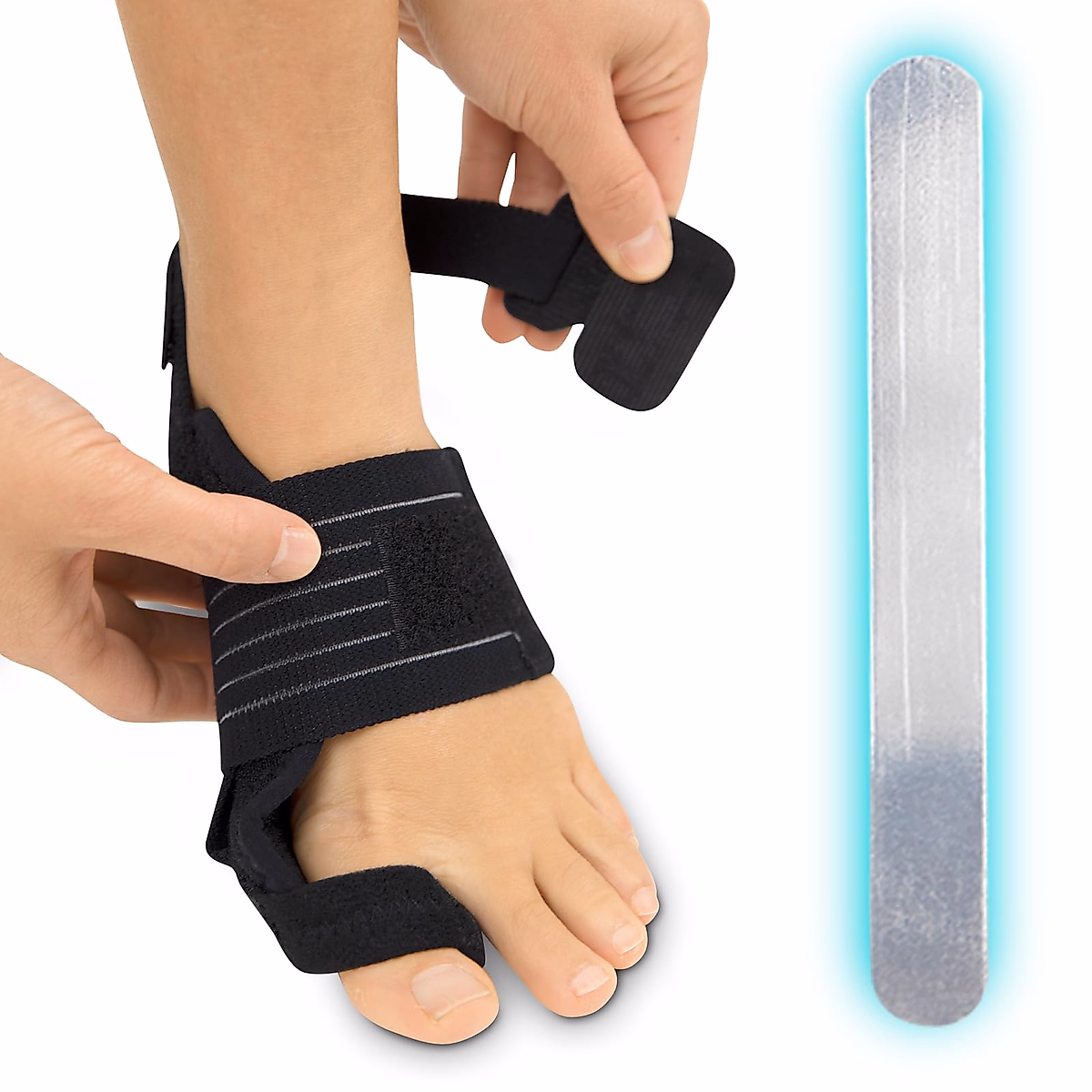 Vive Bunion Corrector for Women & Men Big Toe - Toe Separator Non-Surgical Hallux Valgus Correction, Hammer Toe Straightener Bunion Relief - Big Toe Brace Splint - Day Night Support 2 Pcs (Black)