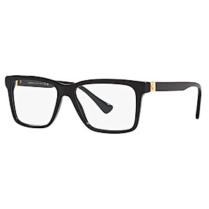 Versace VE 3328 GB1 Black Plastic Rectangle Eyeglasses 56mm