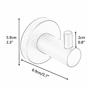 SHUNLI 2 Pack Bathroom Hooks Wall Hook, Brushed Gold Towel Hooks Bath Coat Robe Hanger Holder, SUS304 Stainless Steel Heavy Duty Wall Mounted Hook