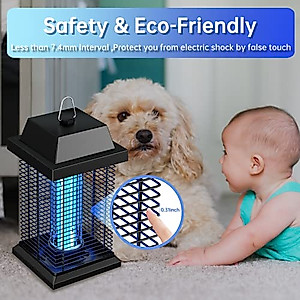 WVV Bug Zapper Outdoor,4000V Electric Mosquito Zapper Indoor, Mosquito Killer,20W Waterproof UV Light Insect Fly Trap for Home Backyard Garden