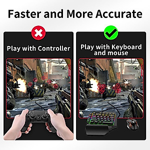 AIMZENIX Game Controller Emulator for PC/PS4/PS3/Nintendo Switch/Xbox Series/Xbox One/Xbox 360, Keyboard and Mouse Adapter and Controller for FPS/TPS/STG/RTS Games