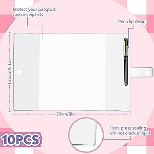 10 Pieces Notebook Cover Clear Book Cover for Book Protect Against Wear and Tear Waterproof and Dust Proof Book Cover Compatible with Hobonichi, Midori (A6 9 x 6 Inches)
