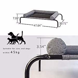 objoy Original Elevated Dog Bed Protable Raised Pet Cots with Soft Side for Large Medium Small Dogs, Sturdy Frame& Breathable Mesh for Indoor Outdoor Use (L)