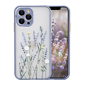 Ownest Compatible with iPhone 7 Plus/8 Plus Case with Clear Flower Frosted PC Back 3D Floral Girls Woman and Soft TPU Bumper Protective Silicone Slim Case for iPhone 7 Plus/8 Plus-Purple