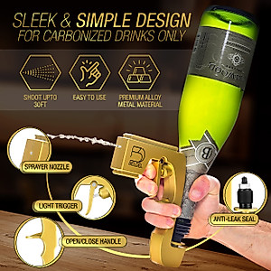 BELDEL Champagne Gun Shooter - 3-in-1 Beer Gun Set with Champagne Stopper and Bottle Opener Keychain, Fun Alcohol Gun Shooter for Bars, Bachelor Party, Wedding, Christmas, Birthday, Festivals