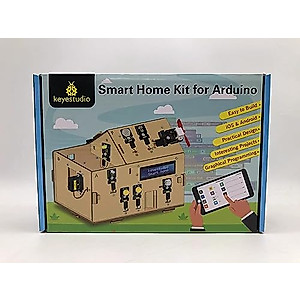 KEYESTUDIO Smart Home Starter Kit for Arduino for Uno R3, Electronics Home Automation Coding Kit, Wooden House DIY Sensor Kit STEM Set for Adults Teens 15+