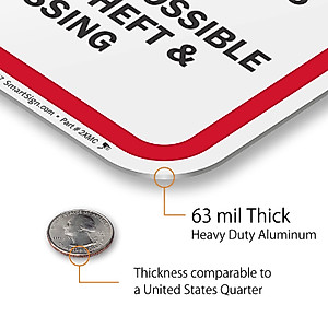 SmartSign 18 x 12 inch “No Dumpster Diving - Area Under Video Surveillance” Sign, 63 mil Aluminum, 3M Laminated Engineer Grade Reflective Material, Red, White and Black, Made in USA