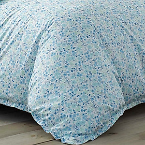 Laura Ashley - King Duvet Cover Set, Reversible Cotton Bedding with Matching Shams, Lightweight Cotton Bedding for All Seasons (Jayne Winter Green, King)