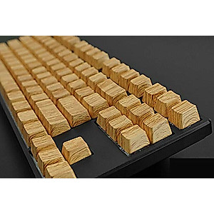 Rare 87 Keys Top Printed Doubleshot Backlit Keycap ANSI OEM Key Cap for Cherry MX Gaming Mechanical Keyboard (Yellow