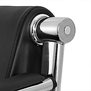 LOYALHEARTDY Waiting Room Chairs 3 Seat Reception Chair Black PU Leather Chair Office Furniture Guest Seating Lobby Conference Reception Chairs Visitor Guest Sofa (3-seat, Black)