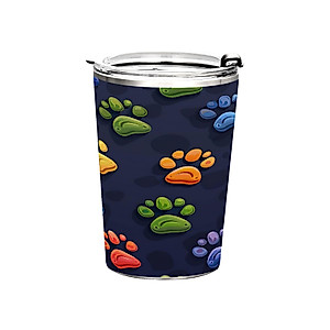 Wassud Rainbow Dog Paw 20 oz Tumbler with Lid and Straw Stainless Steel Double Wall Vacuum Tumblers Insulated Travel Coffee Mug for Cold and Hot Drinks