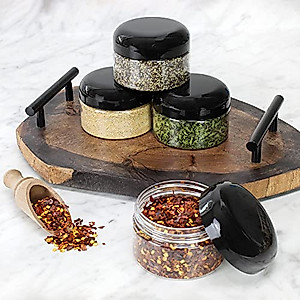 Cornucopia 4-Ounce Clear Plastic Jars (12-Pack); Jars w/Black Domed Lids for Cosmetics, Kitchen Spices, Crafts & Office
