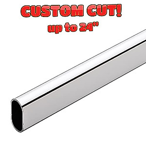 Oval Closet Rod | CUSTOM CUT | Up to 24" | Polished Chrome