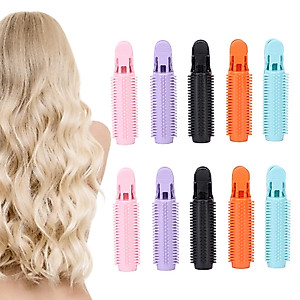 FILFEEL Volumizing Hair Curling Tools - 10pcs Root Clips, Spiral Clamps for Natural DIY Curly Hairstyling