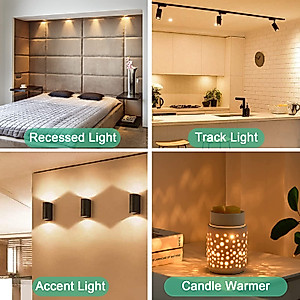 TAIYALOO GU10 Halogen 35W Bulbs, Dimmable MR16 GU10+C 120V 35W for Track, Recessed, Candle Warmer, Range Hood Light Bulbs, 2700K Warm White, Pack of 4