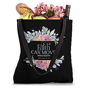 Faith Can Move Mountains Matthew 17 20 Religious Prayer Tote Bag