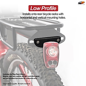 Cygolite Tail Light Rack Mount - for Hypershot, Hotshot Pro, and Hotshot Series Bicycle Taillights with Hard Mounts (Genuine Mount) Small