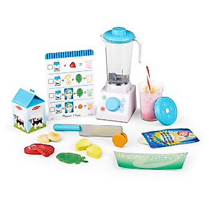 Melissa & Doug Smoothie Maker Blender Set with Play Food - 22 Pieces - Play Blender Mixer Toy for Kids Kitchen Ages 3+