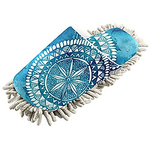 Blue Watercolor Mandala Mop Slippers Shoes Cover for Floor Cleaning Washable Hair Dust Dirty Cleaners Microfiber Mop Socks for House Kitchen Office