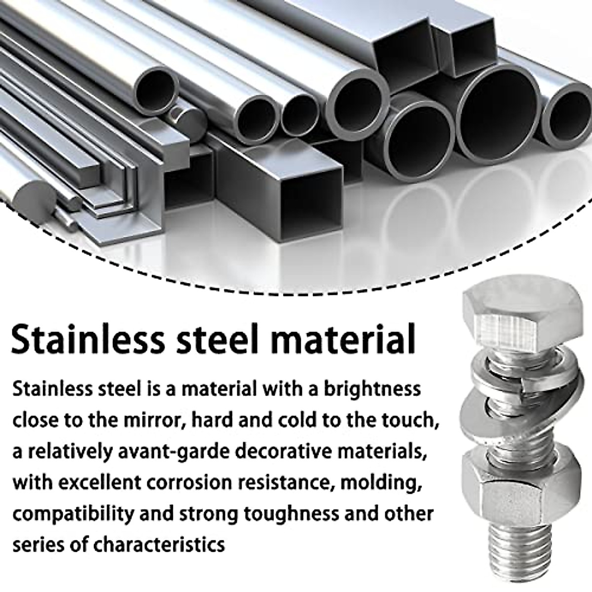 Motorcycle Battery Terminal, 20 Pack M6 x16mm M6 x20mm Motorcycle Battery Terminal Bolt Square Nut Kit, 304 Stainless Steel Battery Screw and Nut, Motorcycle Accessories for ATV Scooter (M6x16mm)