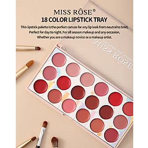 MYUANGO Matte Lipstick Makeup Palette, 18 Colors Matte Long-Lasting Wear Non-Stick Cup Not Fade Waterproof Lip Color Moisturize Lipstick