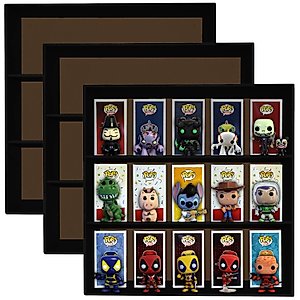 3 Pack, Classic Display Cases for 4 in. Funko Pop Collectible Toy Figures, Black Cardboard