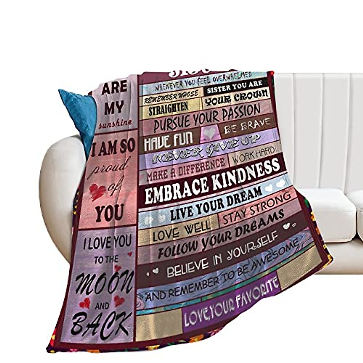 Lviliss Sister Gift Sister Blanket Birthday Gifts for Sister Women Sister Gifts from Sister, Sister Birthday Gifts for Sister Throw Blanket 50"x60"