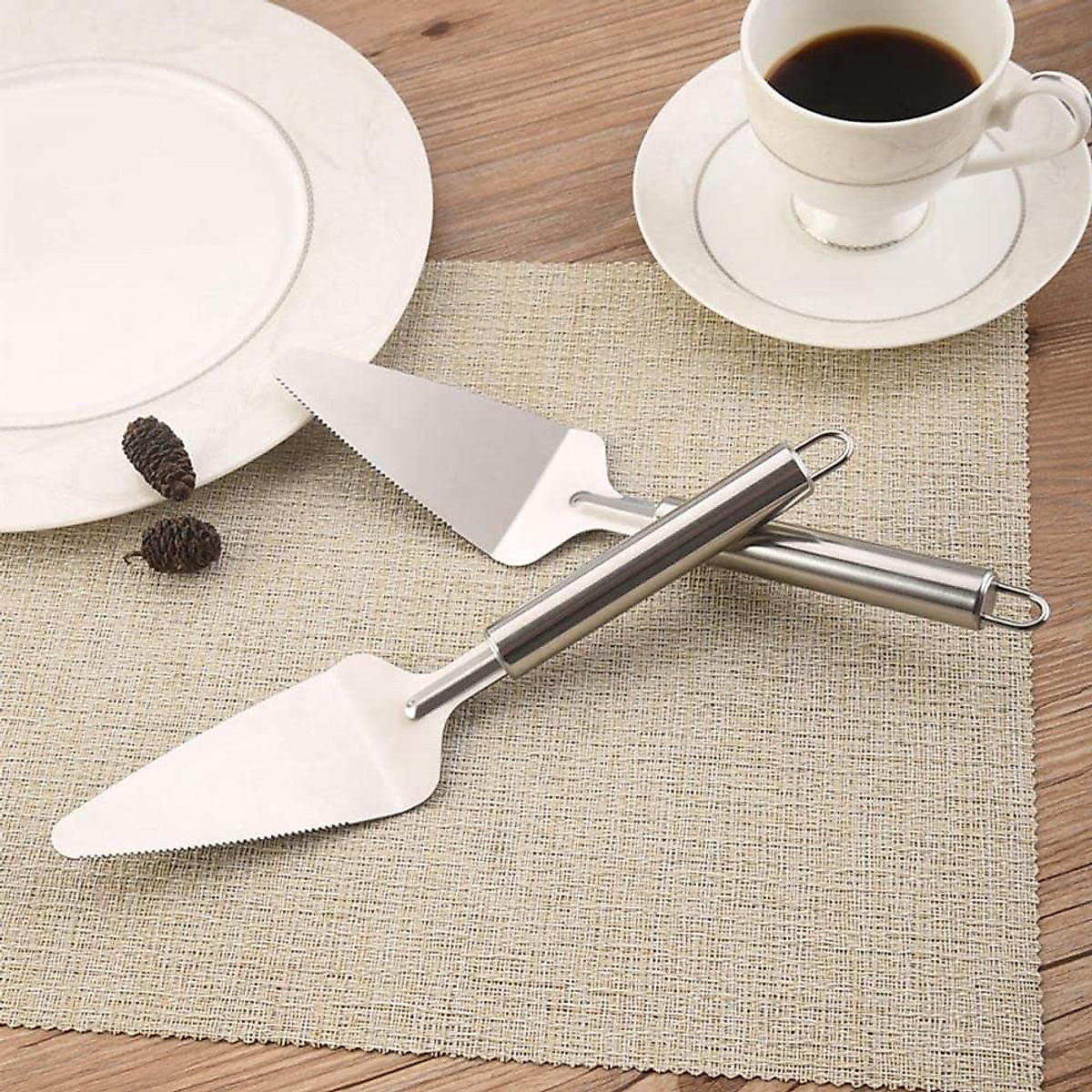 WEISHA Pie Server Stainless Steel Serrated Spatula with Comfortable Handle for Cutting and Serving Desserts Pizza Cake Baking Tools(Pie Server)