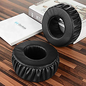 Geekria QuickFit Protein Leather Replacement Ear Pads for Sony MDR-XB1000 Headphones Earpads, Headset Ear Cushion Repair Parts (Black)