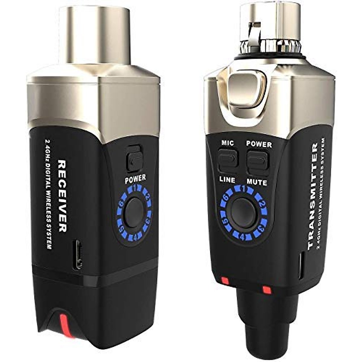 Xvive U3 XLR Microphone Wireless System 2.4GHz Wireless XLR Transmitter and Receiver for Dynamic Microphone, Audio Mixer, PA System