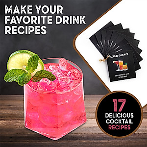 24 Oz Cocktail Shaker Set with Premium Drink Mixer Accessories: Drink Shaker with Strainer, Jigger, Twisted Bar Spoon, Muddler, Liquor Pourers - Professional Martini Bartender Cocktail Kit - Cresimo