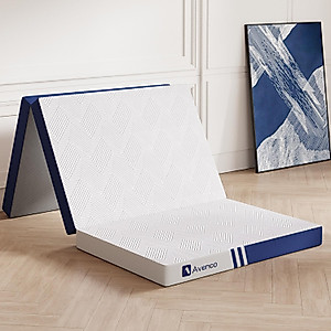 Avenco Folding Mattress Twin XL, Trifold Mattress 4 Inch Memory Foam for Guest Room/Caravan/Camping/Travel Mattress, Tri Folding Mattress Portable with Removable Cover & Non-Slip Bottom, 80"x39"x4"