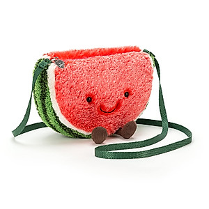 Jellycat Amuseables Watermelon Plush Bag, 8.5 inches | Crossbody and Shoulder Purse | Fun and Unique Handbag