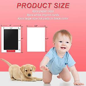 Large Size Baby Inkless Handprint and Footprint Kit with 4 Ink Pads and 8 Imprint Cards by PChero, Ideal for Family Keepsake Newborn Registry Baby Shower Present