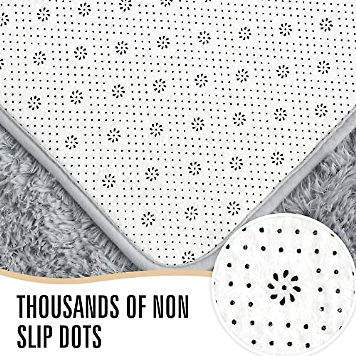 LOCHAS Ultra Soft Indoor Modern Area Rugs Fluffy Living Room Carpets for Children Bedroom Home Decor Nursery Rug 4x5.3 Feet, Gray