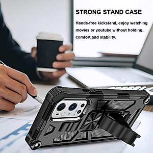Ailiber Compatible with OnePlus 9 Pro Case with Screen Protector, for Magnetic Car Mount, Kickstand Holder, Rugged Shockproof Bumper Military Grade Protective 1+9+ Phone Cover for OnePlus 9 Pro-Black