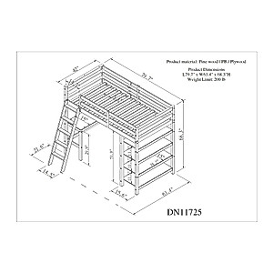 Favfurish Wooden Twin Loft Bed,with Built in Study Desk and 4-Tier Storage Shelves & Tilt Ladder,No Spring Mattress Required,Space-Saving Design,for Boys Girls Bedroom,White