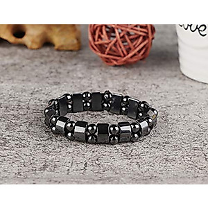 THUNARAZ 4Pcs Hematite Bracelet for Men Women Bangle Bracelet Magnetic Tiger Eye Bracelets