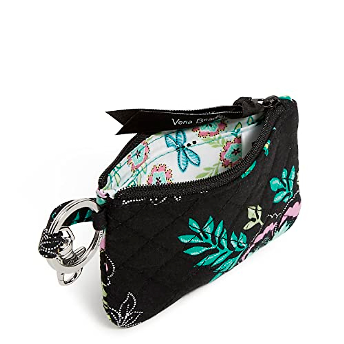 Vera Bradley Women's Cotton Zip ID Case and Lanyard Combo, Island Garden - Recycled Cotton, One Size